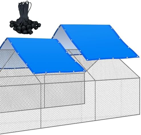 2 Pcs Chicken Coop Cover Waterproof 11.5 x 6.6 ft Chicken Run Cover ...