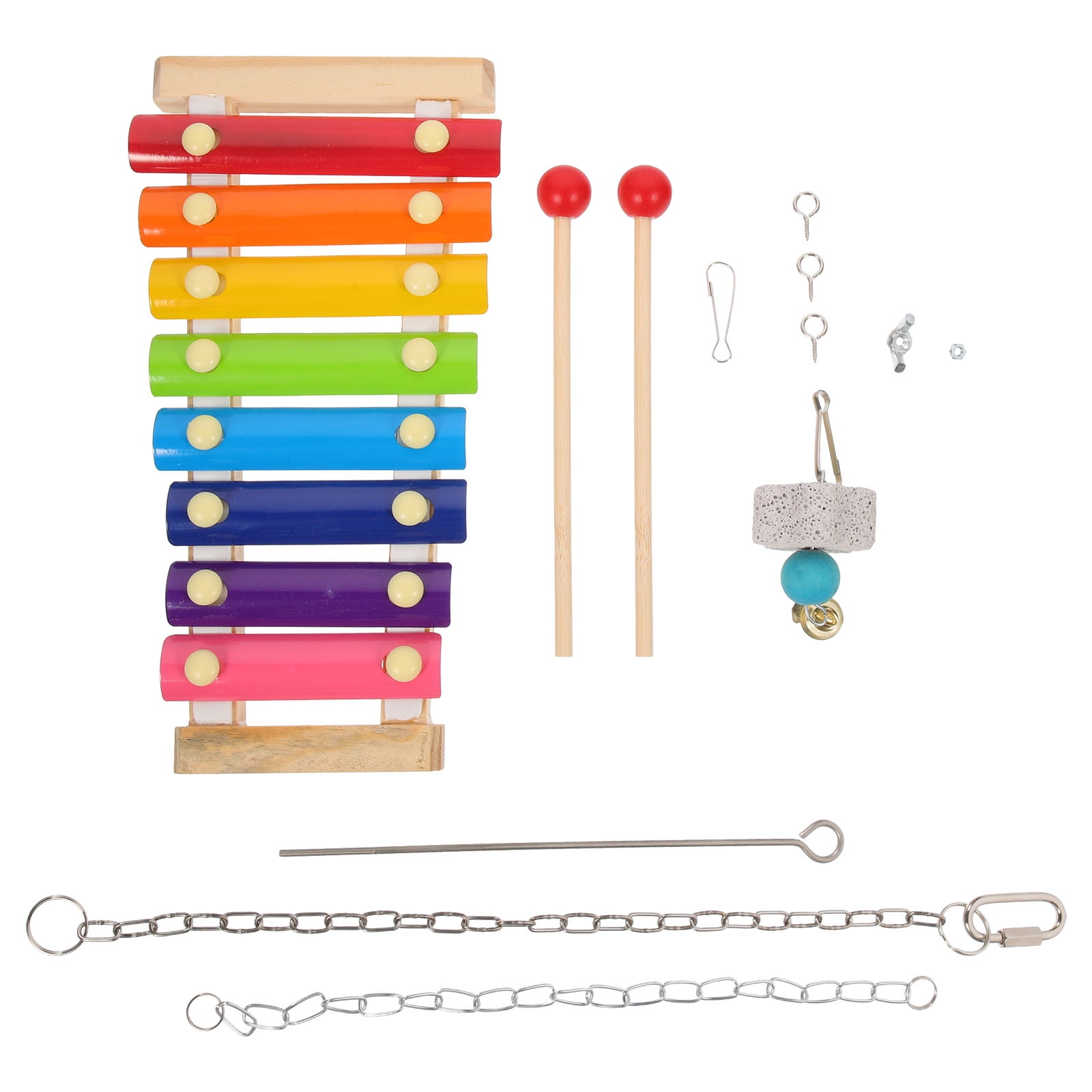 2 Pcs Chicken Hanging Feeder Vegetable Skewer Xylophone Toys Bird Chew ...