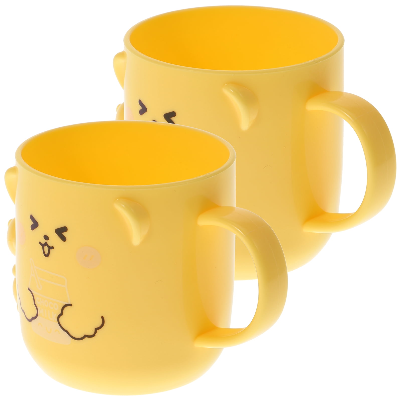 2 Pcs Children's Plastic Mug Espresso Cup Cute Toothbrush Mouthwash ...