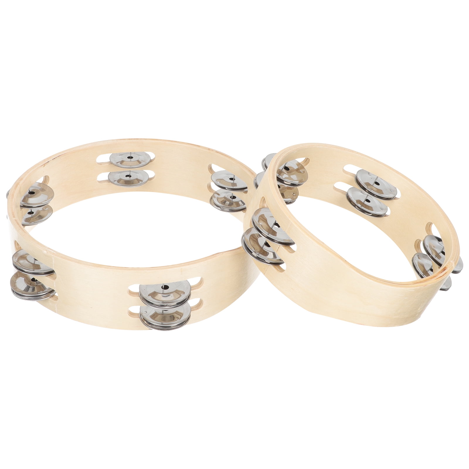 2 Pcs Children’s Toys Musical Instruments Tambourine Half Moon Hand ...