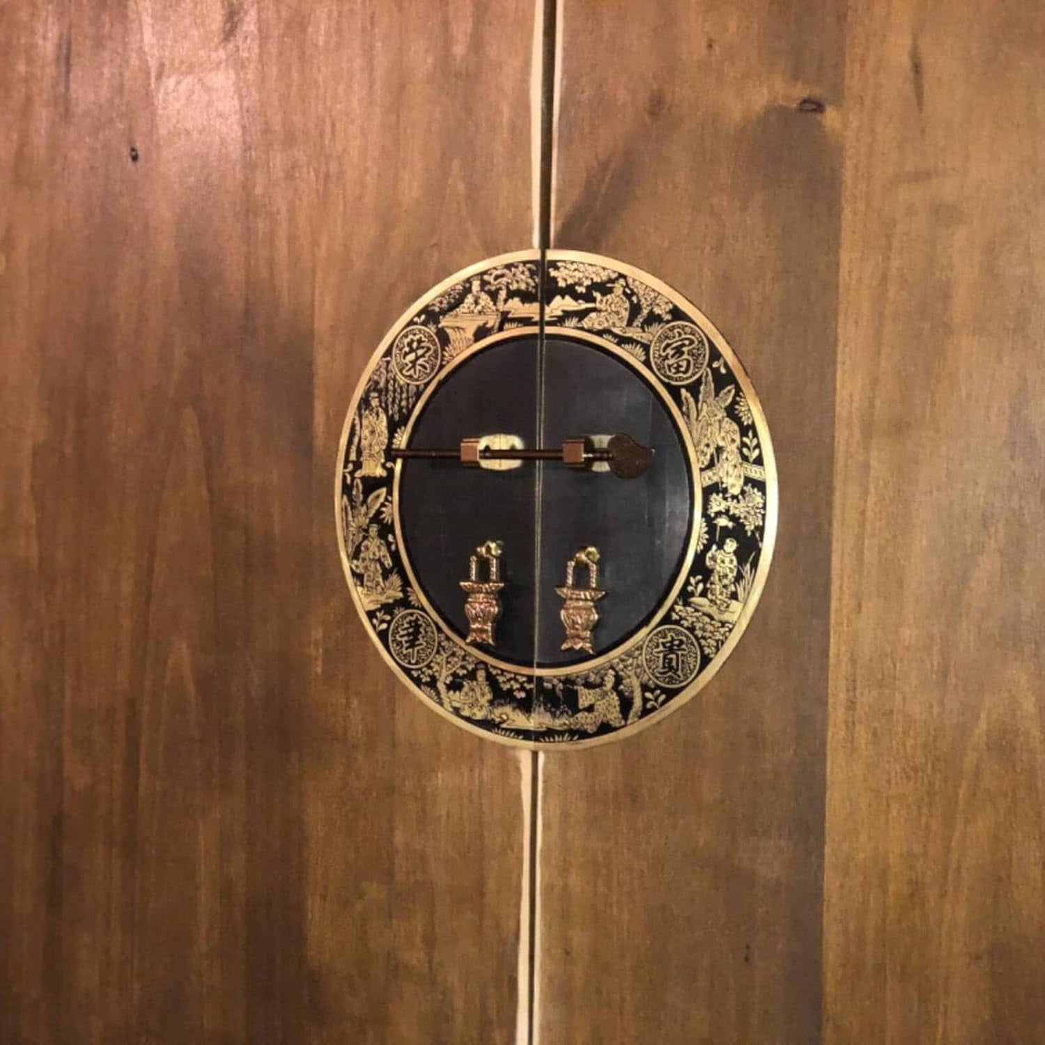 2 Pcs Chinese Bronze Locking Pin, Safety Latch Lock Door Key Bolt, 4.33 ...