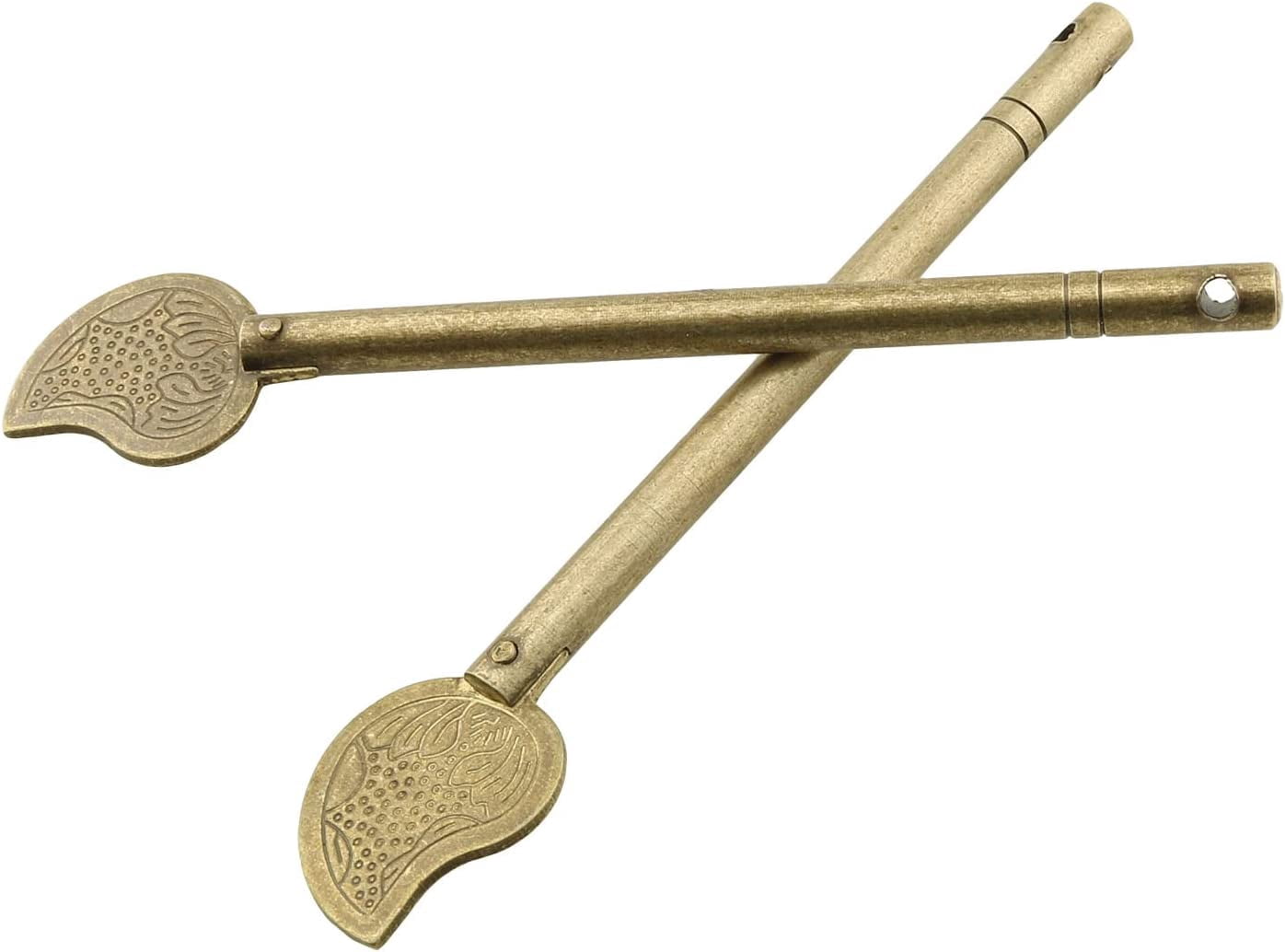 2 Pcs Chinese Leaf Bolt Locking Pin, Safety Pure Brass Key Latches ...