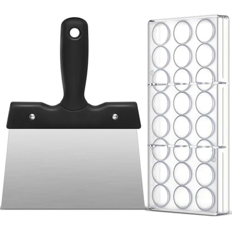 2 Pcs Chocolate Molds, Includes Stainless Steel Scraper, Half Ball ...
