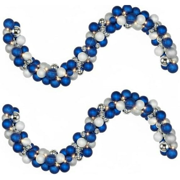 2 Pcs Christmas Balls Garland 6 ft Hanging Ornaments Xmas Balls Decorations with 2 Pcs 10 Feet ...