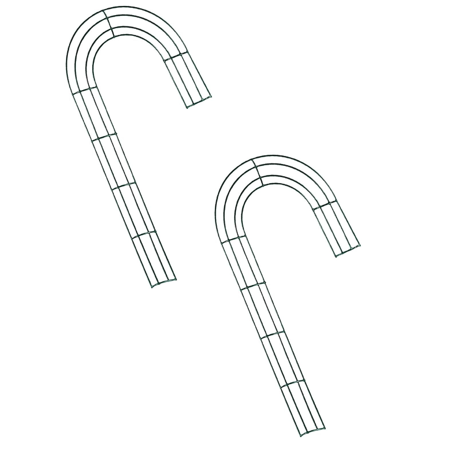 2 Pcs Christmas Candy Cane Wire Wreath Frame, Christmas J Shaped Candy ...