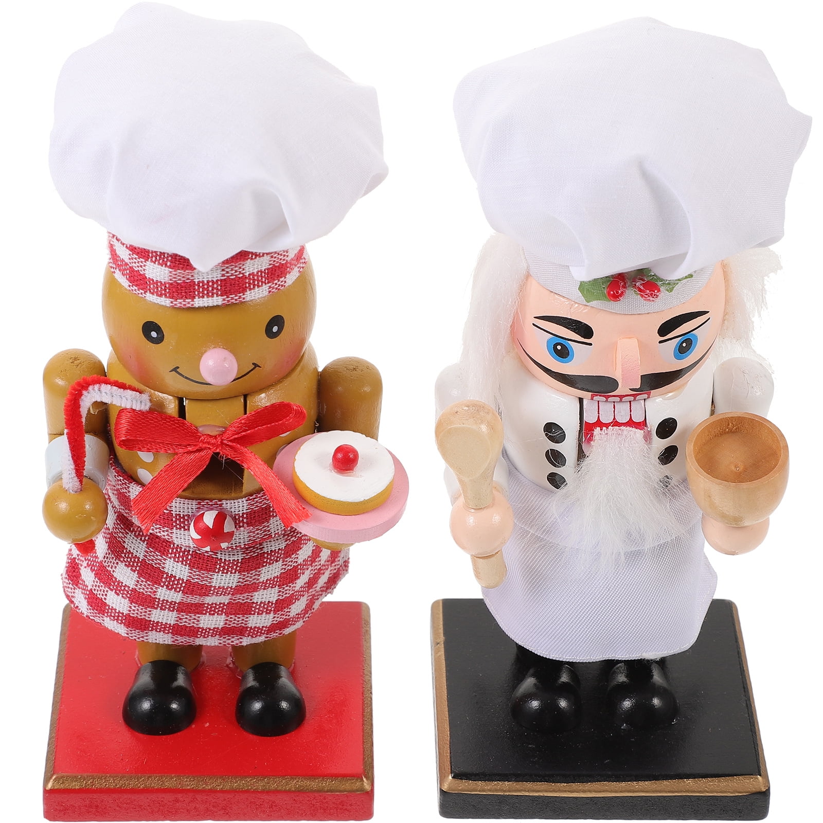 2 Pcs Christmas Decor Nutcrackers Chef Desktop Man - Walmart.com