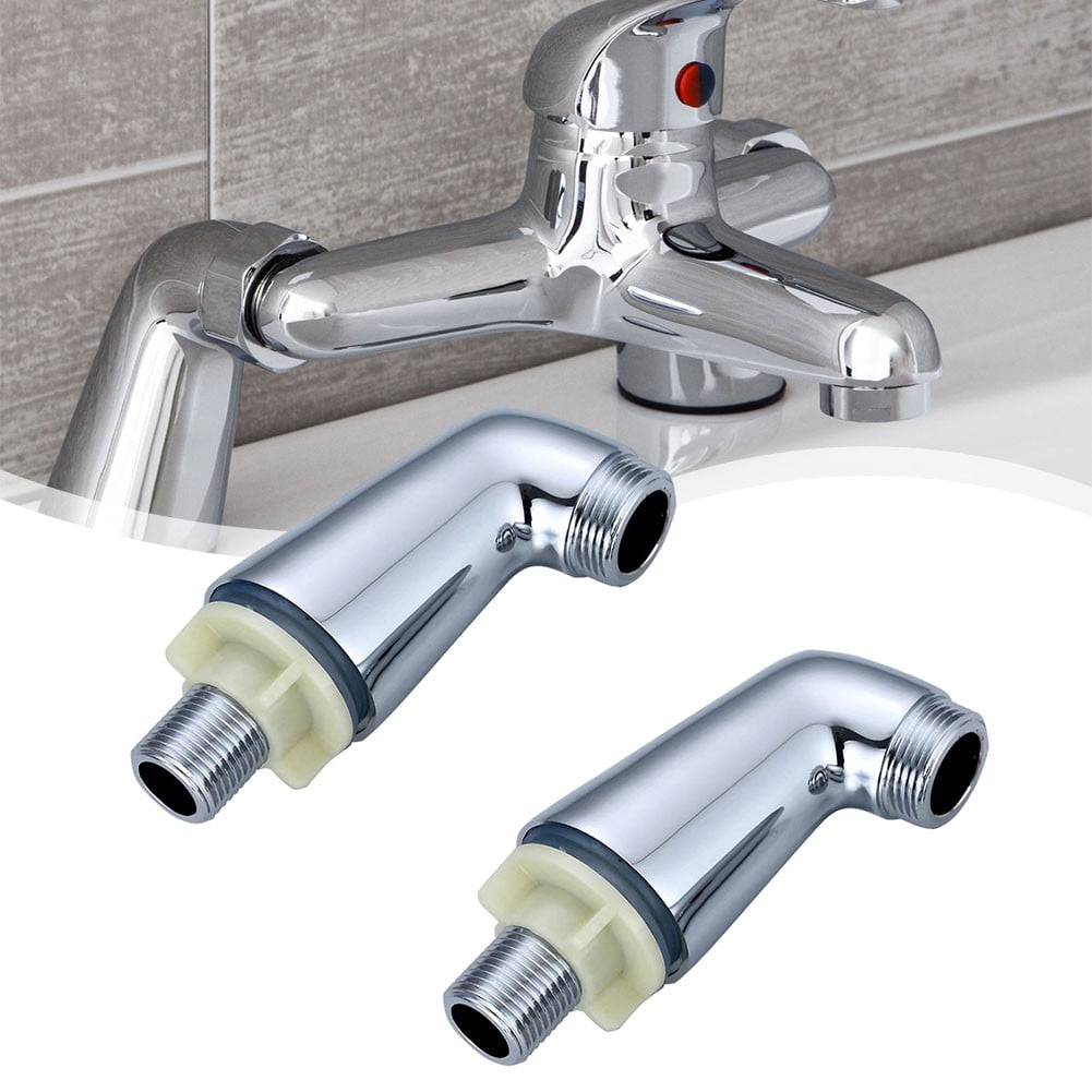 2 Pcs Chrome Deck Mounted Bath Filler Shower Mixer Tap Legs Adapter ...