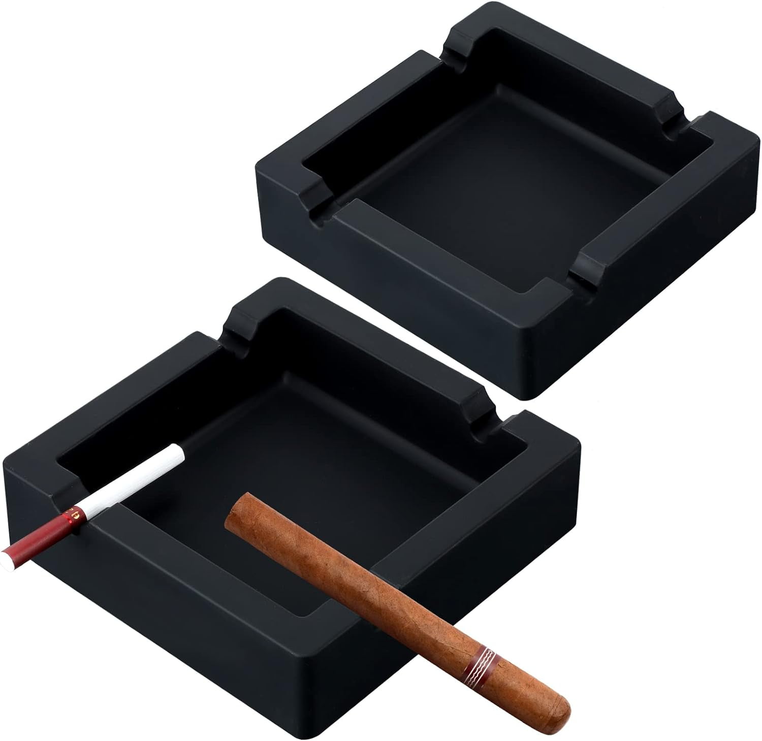 2 Pcs Cigar Ashtrays for Outdoors Square Ash Holder 6 Inch Silicone ...