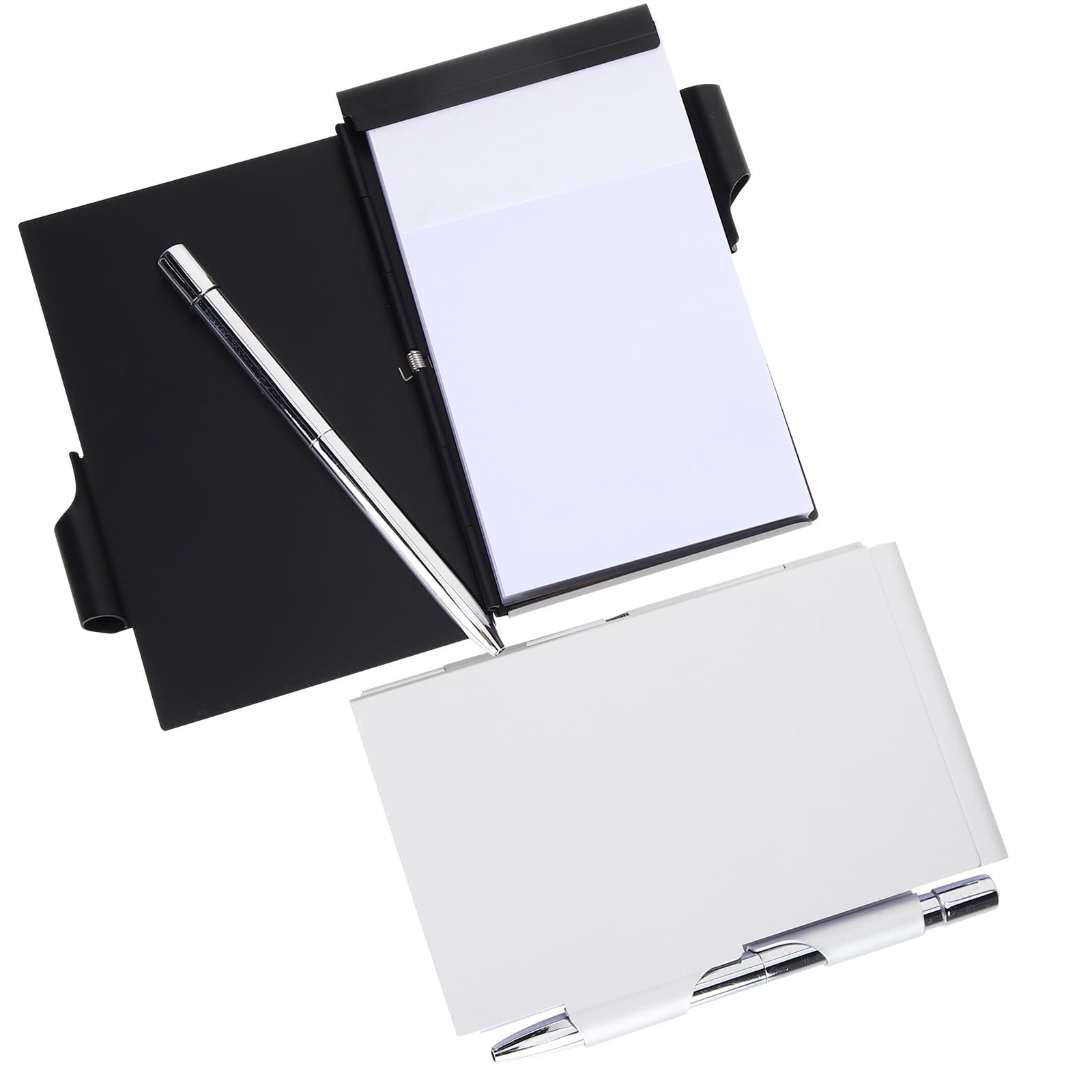 2 Pcs Clamshell Notebook Pocket Metal Memo Office Notepad Refillable ...