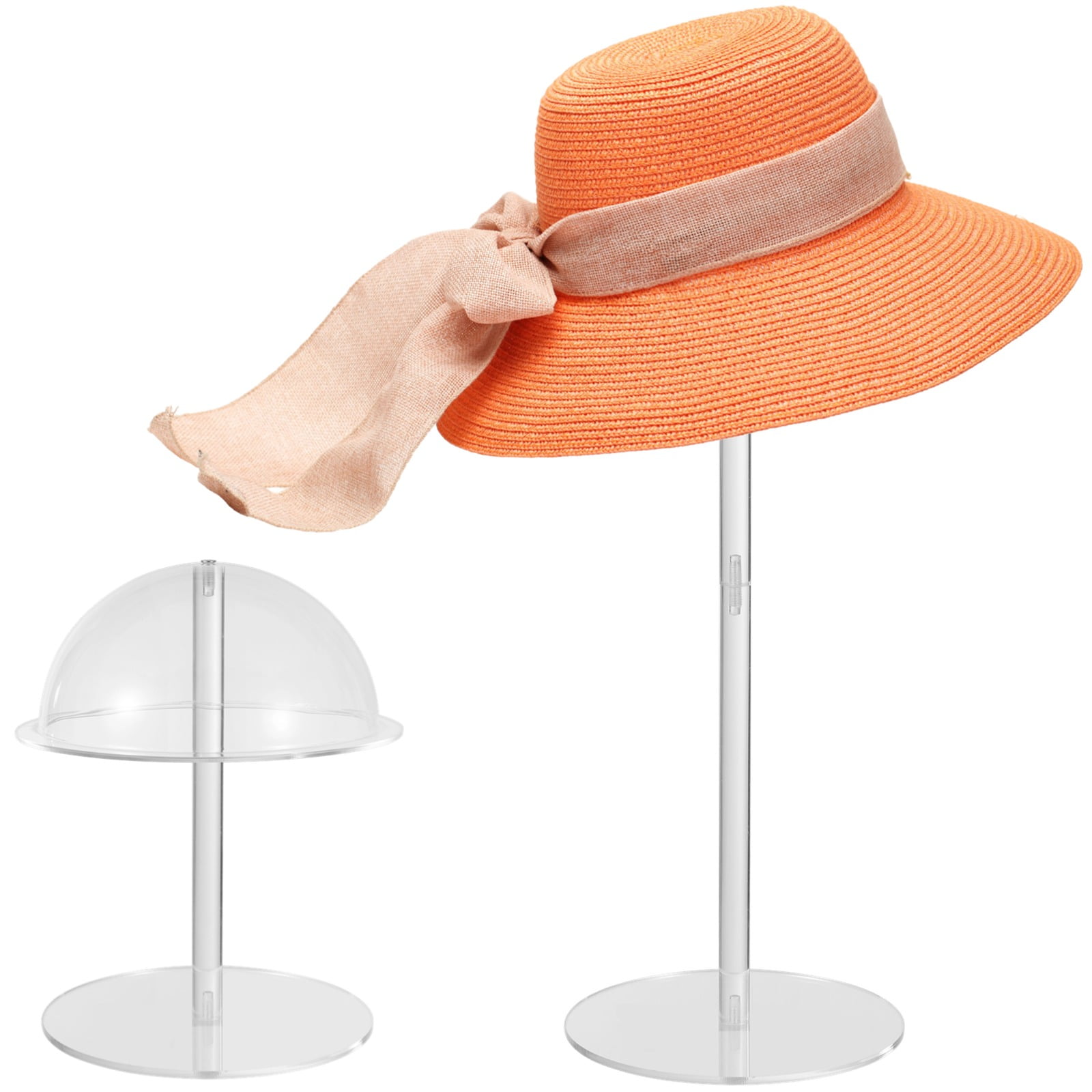 2 Pcs Clear Acrylic Hat Stands, 7.9