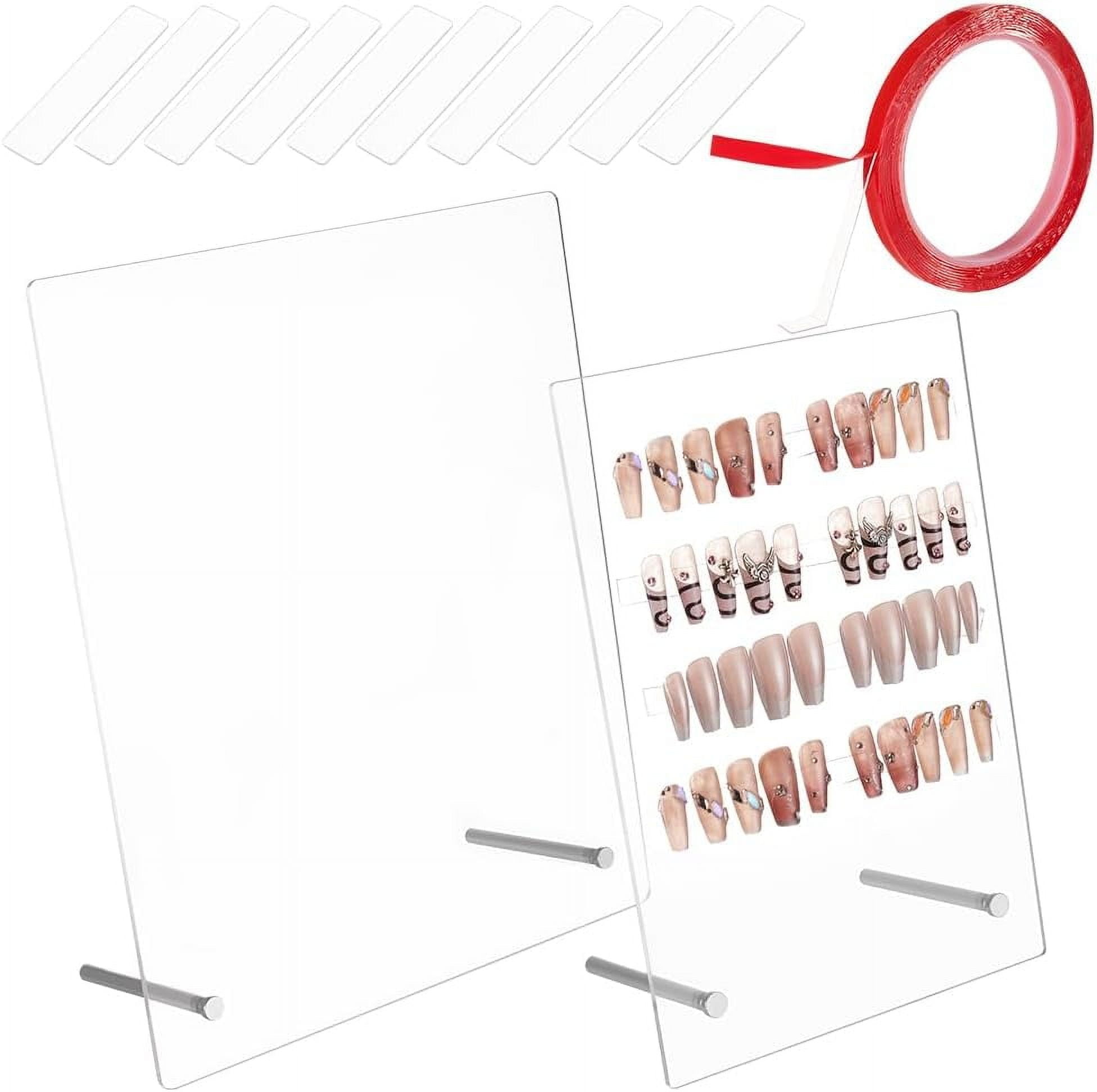 2 Pcs Clear Acrylic Nail Art Display Holder 2 Styles Nail Art Display ...