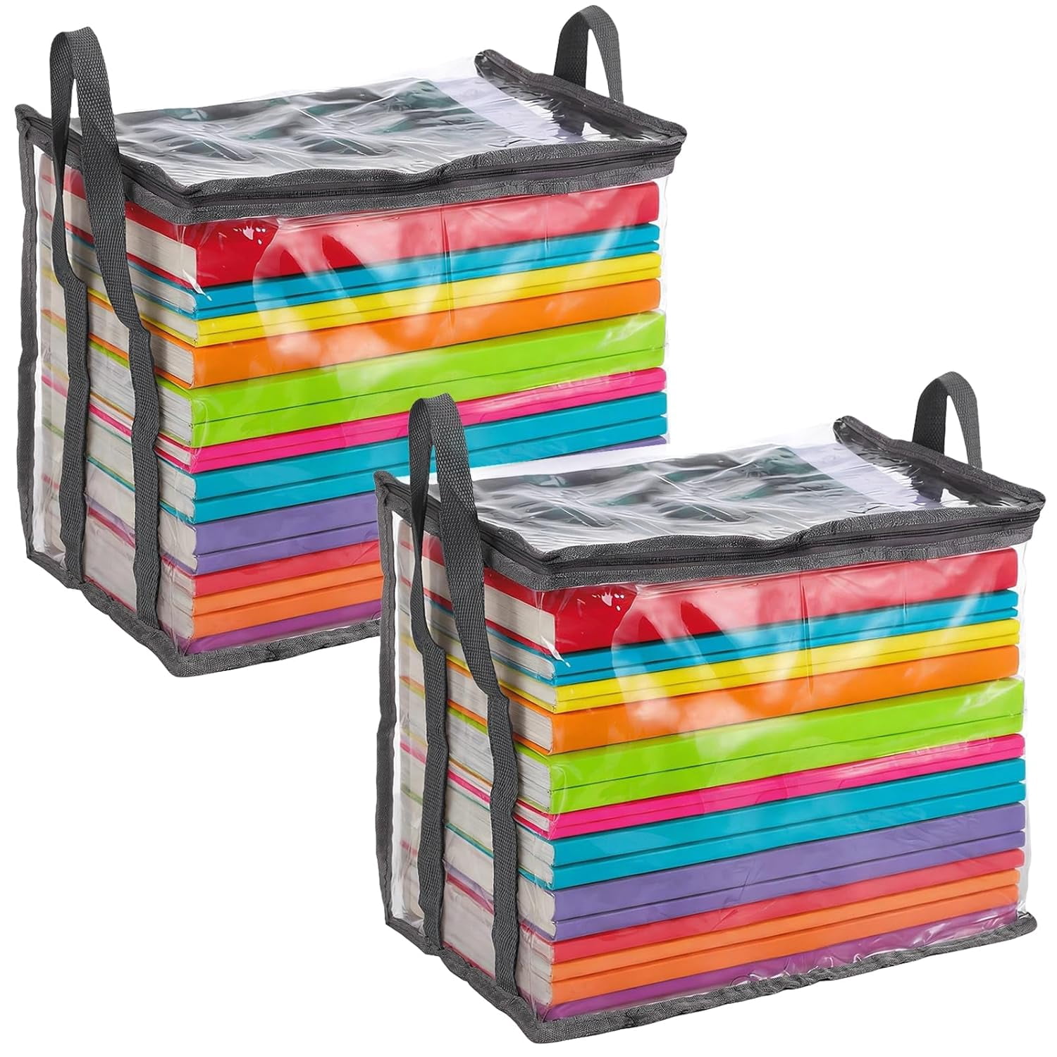 2 Pcs Clear Book Storage Bags, 15 x 9.4 x 12.6 in Plastic Comic Books ...