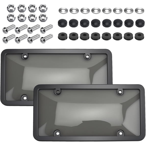 2 Pcs Clear License Plate Covers and Frames,Transparent Holders with ...