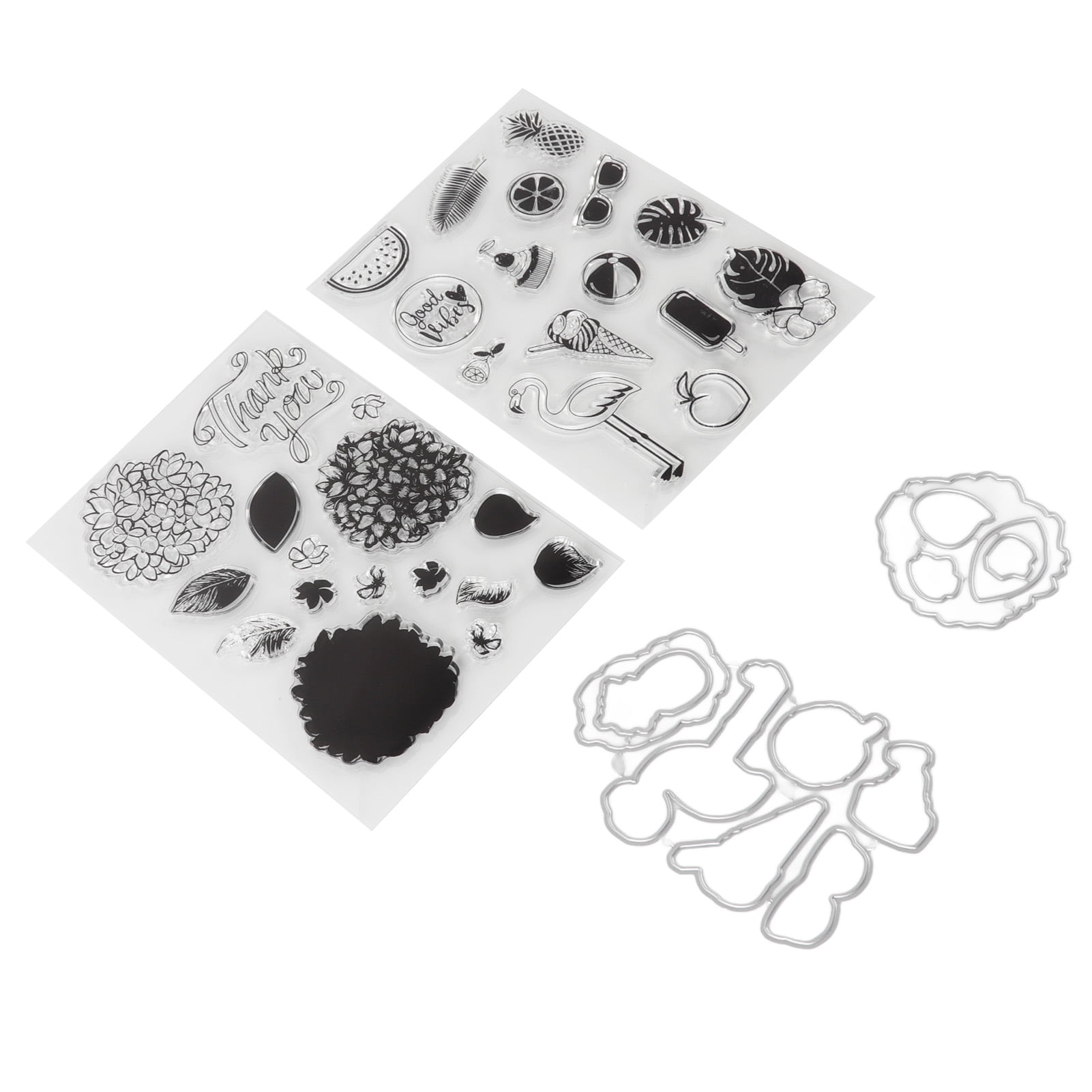 2 Pcs Clear Stamps Thank You Theme Transparent Reusable DIY Handbook ...