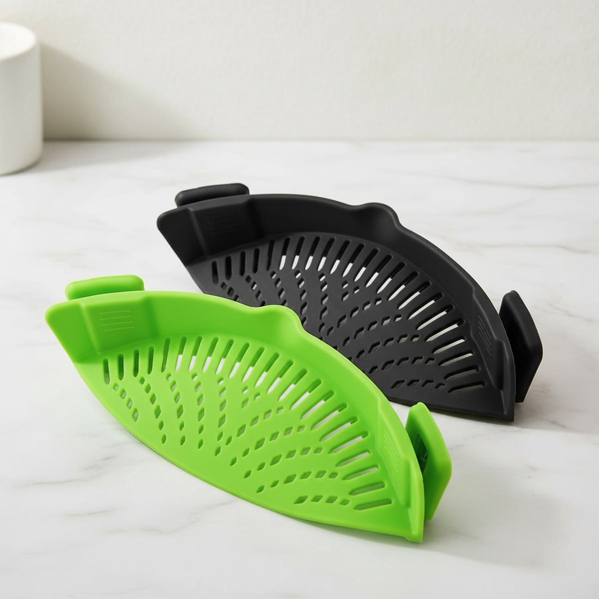 2 Pcs Clip on Strainer, Pot Strainer for Pasta Meat Vegetables Fruit ...