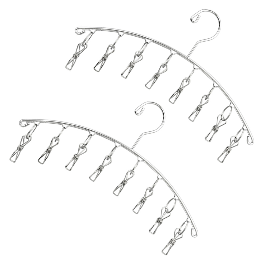 2 Pcs Clothes Drying Rack Elastic Clips Hanger Baby Laundry Hanging ...