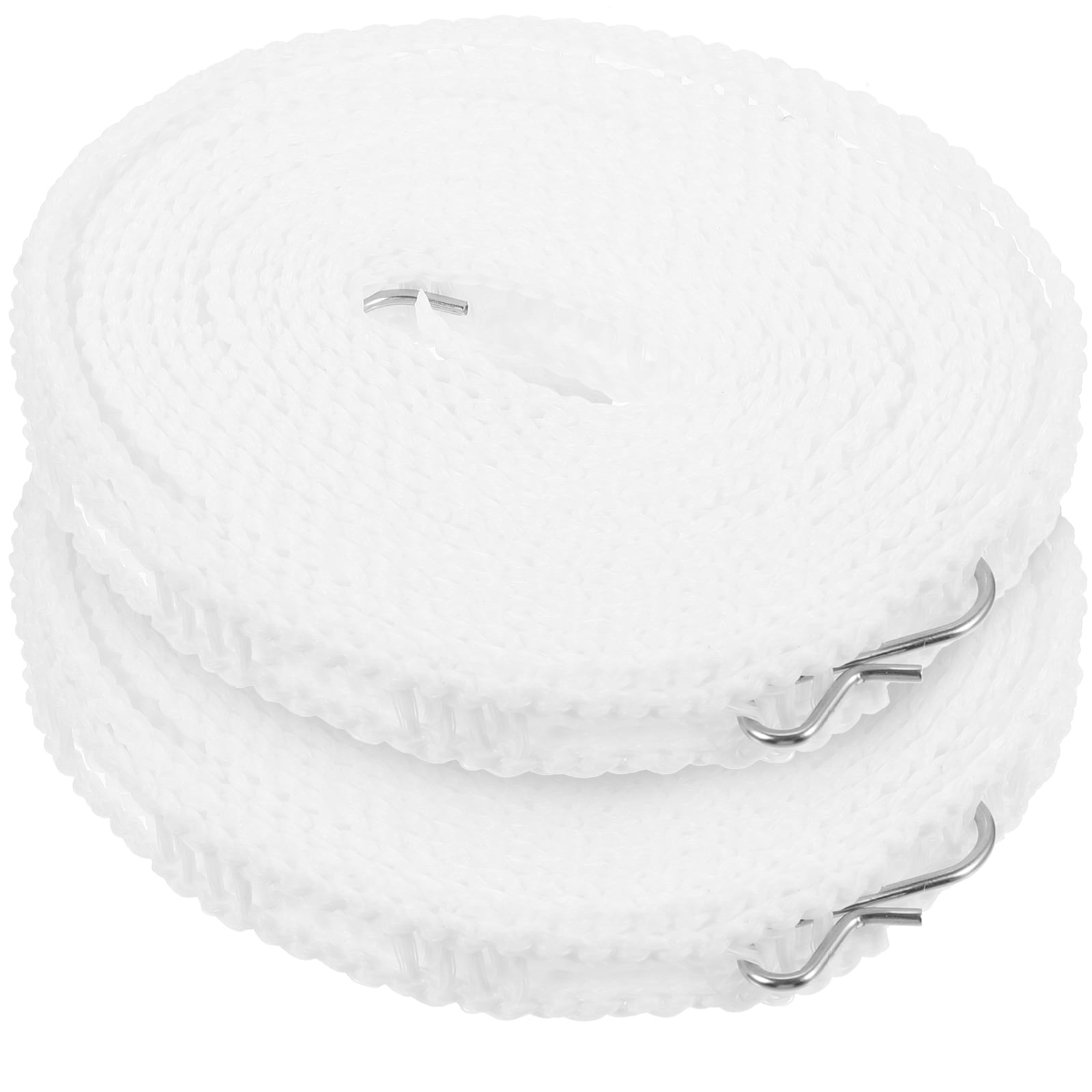 2 Pcs Clothesline Drying Rope Portable Hanger for Outdoor Indoor White ...