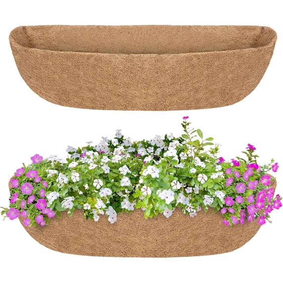 2 Pcs Coco Liners for Planters 30 Inch, Sturdy Window Box Liners ...