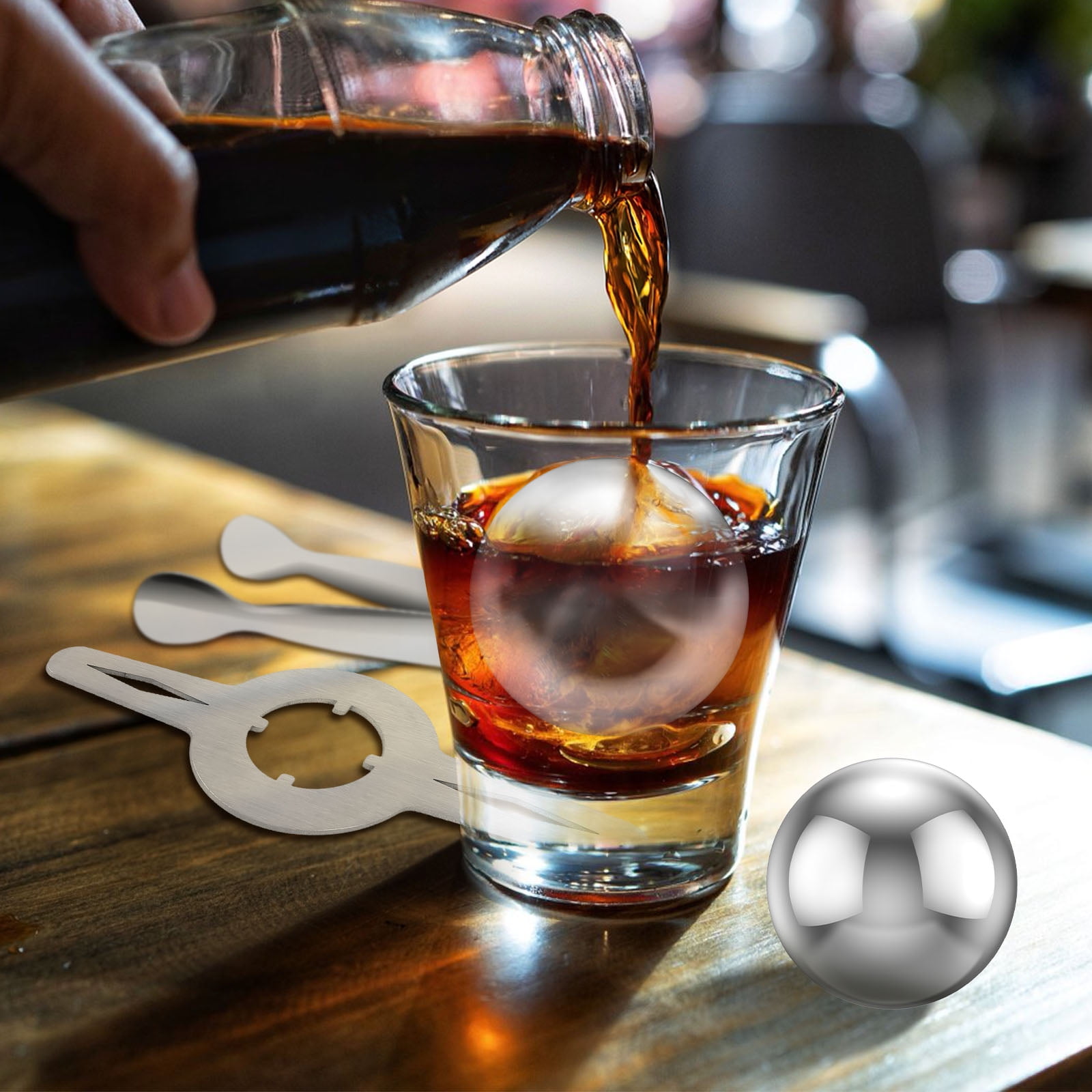 2 Pcs Coffee Cooling Ball Stainless Steel Espresso Ice Ball with ...