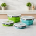 2 Pcs Collapsible Bowls with Lids, Foldable Meal Prep Containers ...