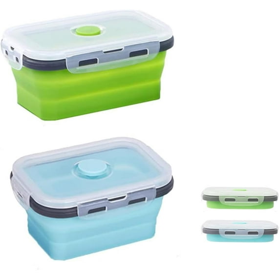 2 Pcs Collapsible Food Storage Containers with Lids and Vent, Silicone ...