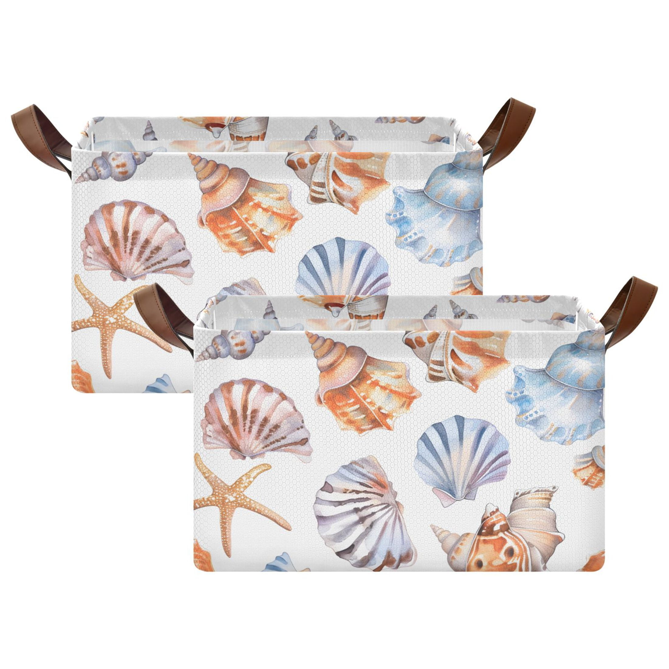 2 Pcs Collapsible Storage Bins Fabric Shelf Baskets with Handles 16.9 ...