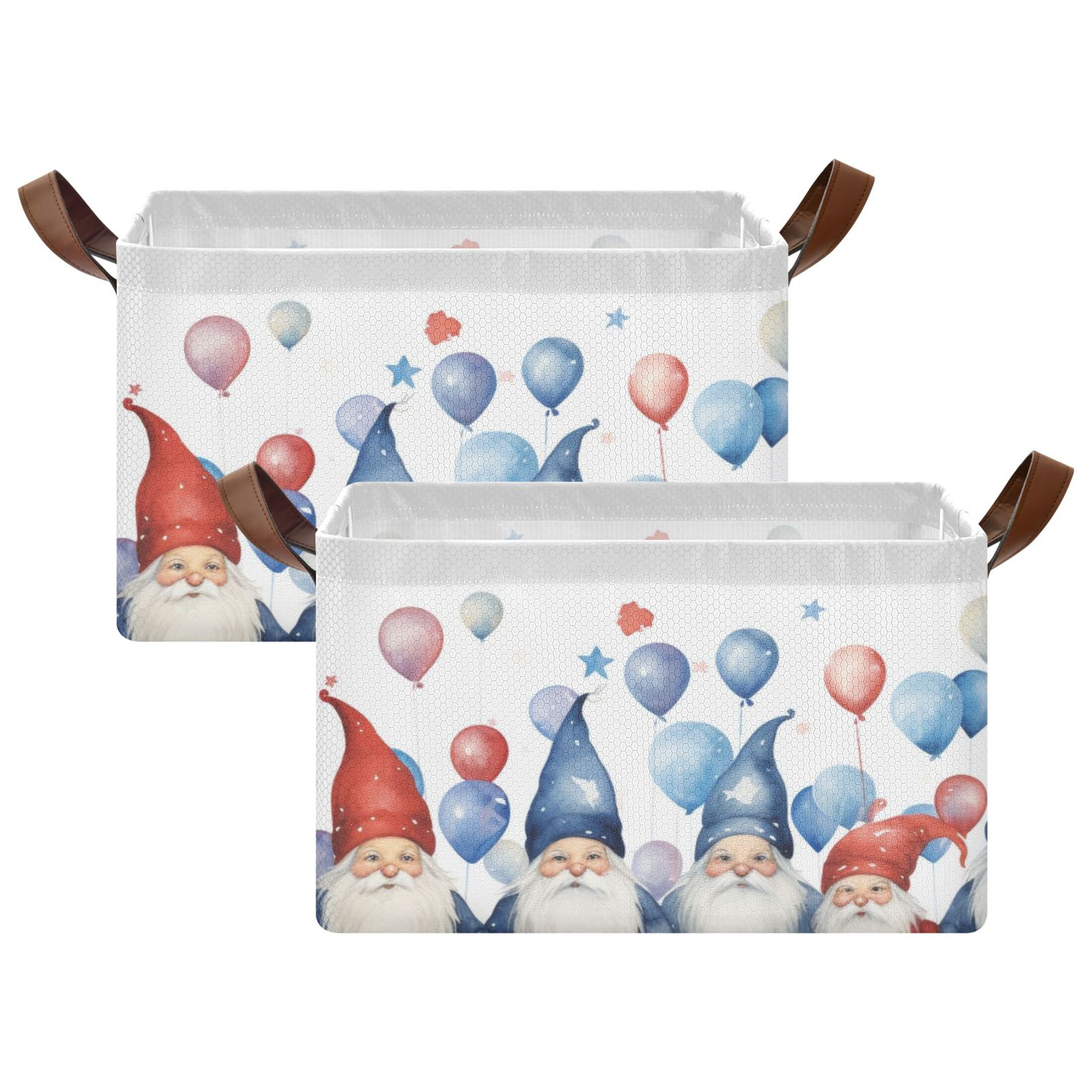 2 Pcs Collapsible Storage Bins Fabric Shelf Baskets with Handles 16.9 ...