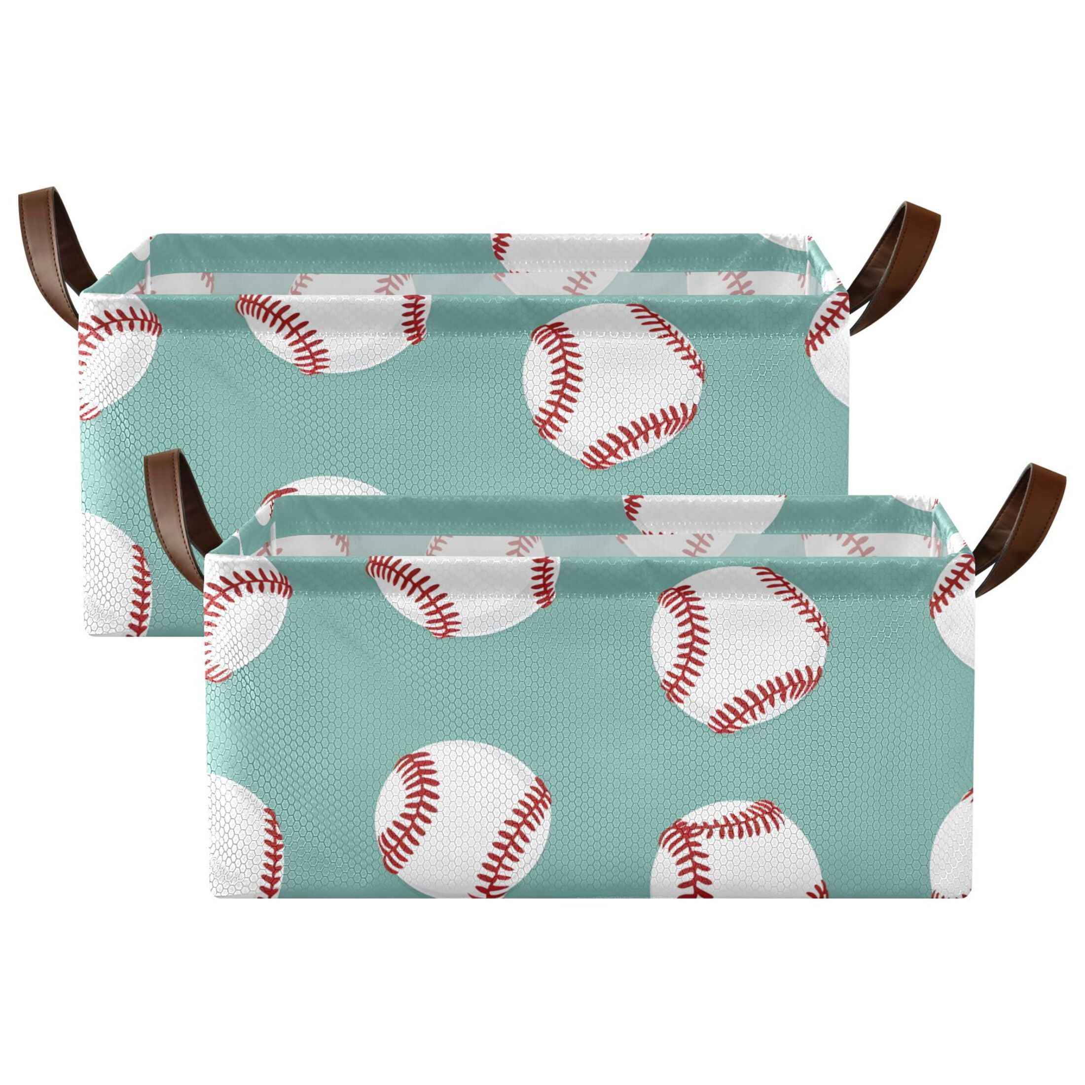 2 Pcs Collapsible Storage Bins Fabric Shelf Baskets with Handles 16.9 ...