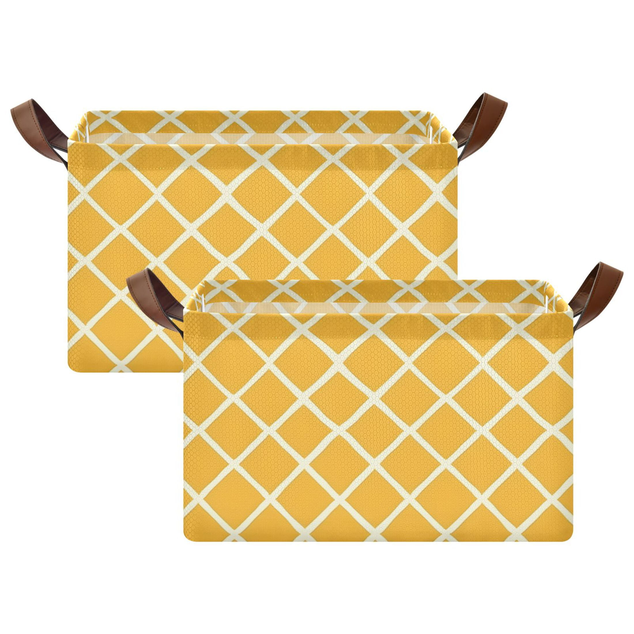 2 Pcs Collapsible Storage Bins Fabric Shelf Baskets with Handles Closet ...