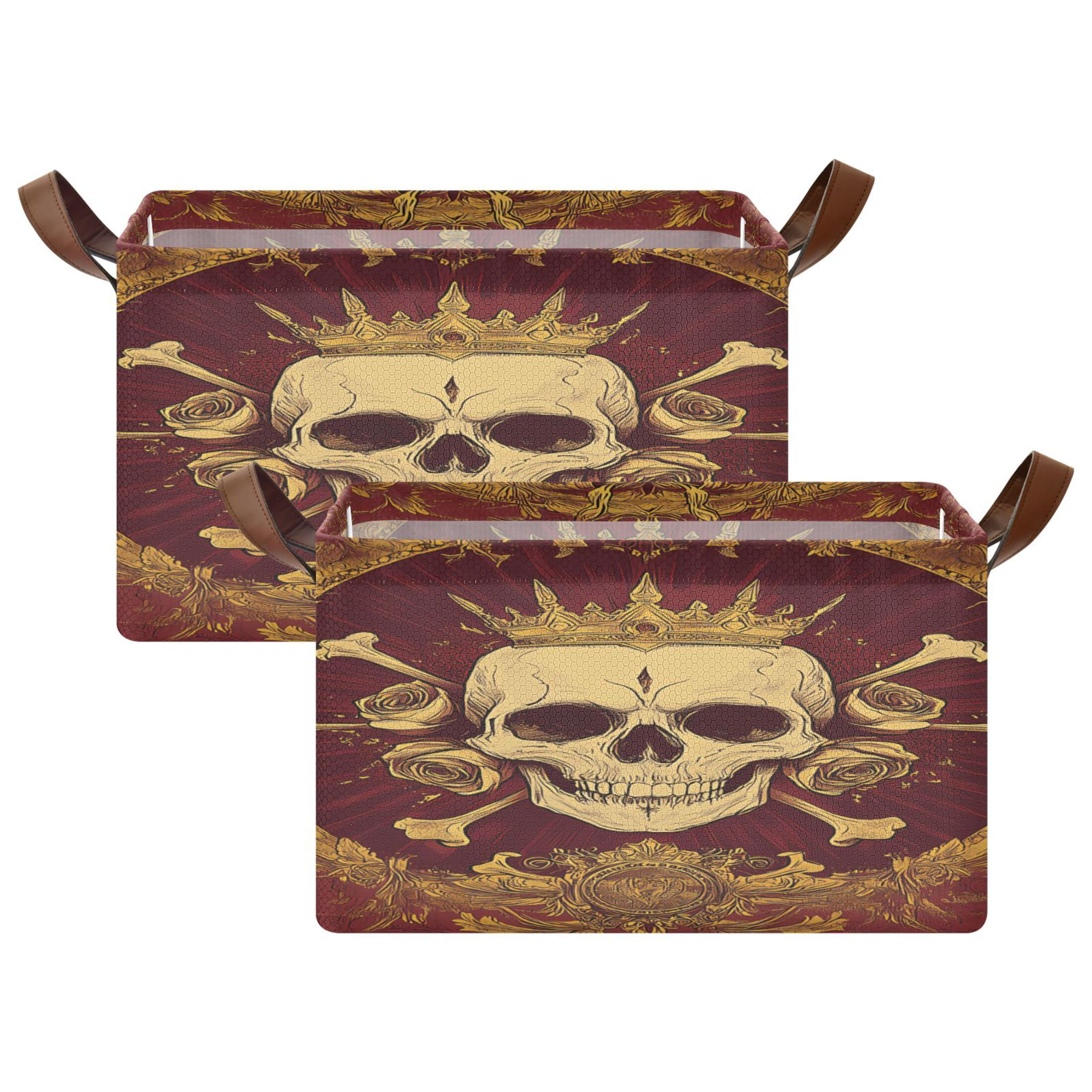 2 Pcs Collapsible Storage Bins Fabric Shelf Baskets with Handles Closet ...