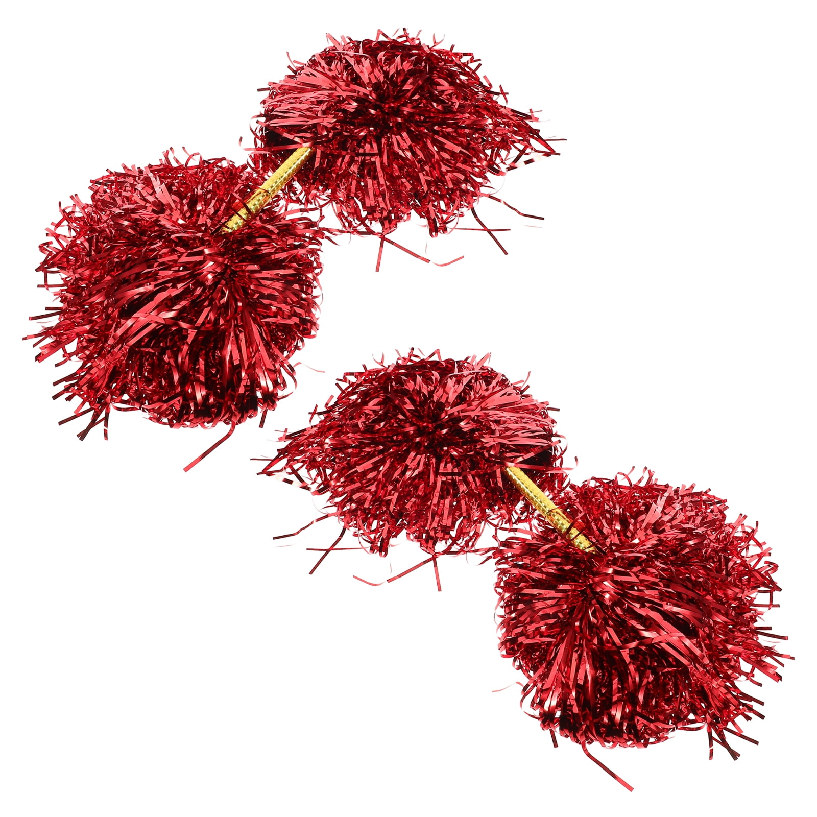 2 Pcs Metallic Cheering Pompoms Flower Stick Toddler - Walmart.com