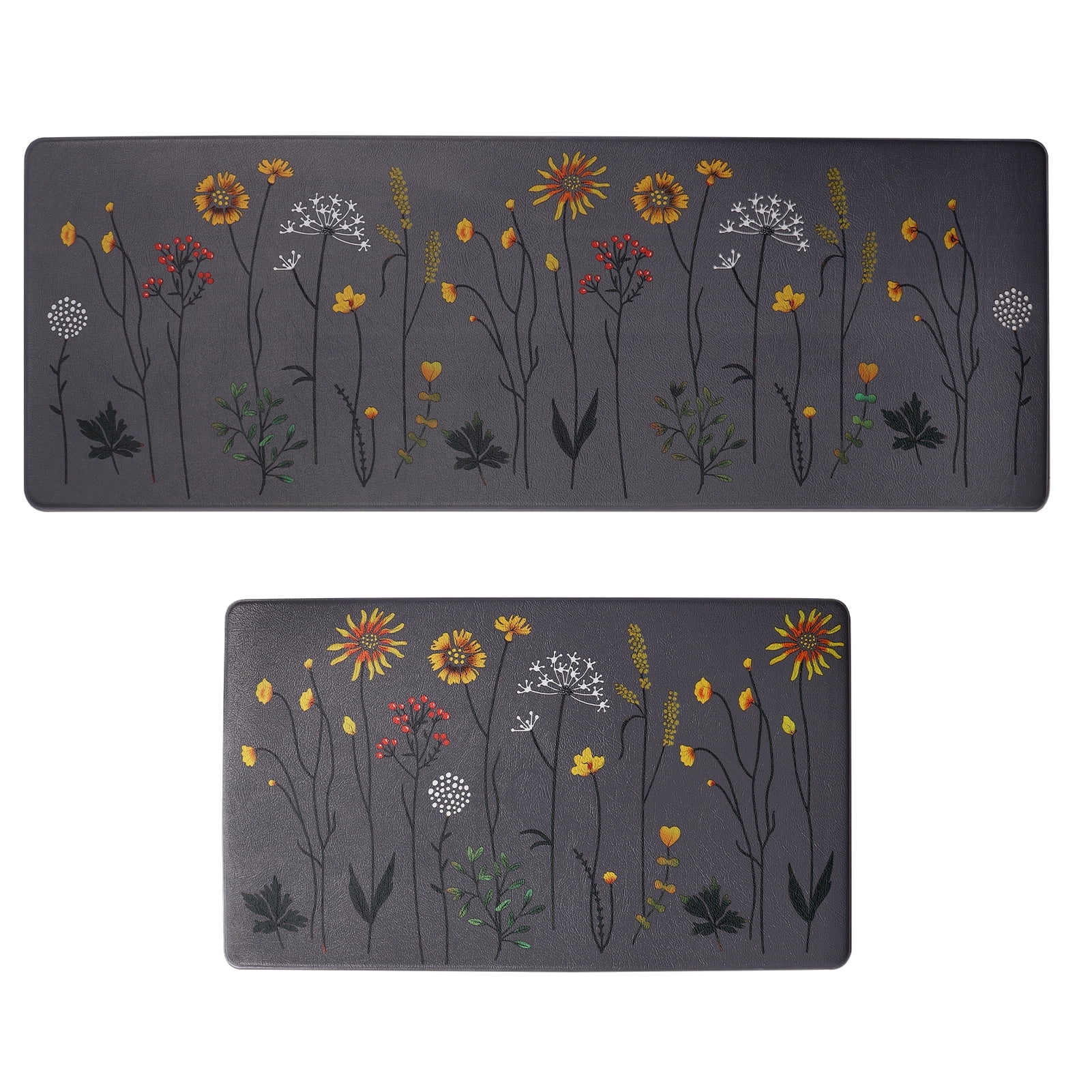 "Walmart 2 Pcs Ergonomic Anti-Fatigue Kitchen Mats Set, Floral Comfort ...
