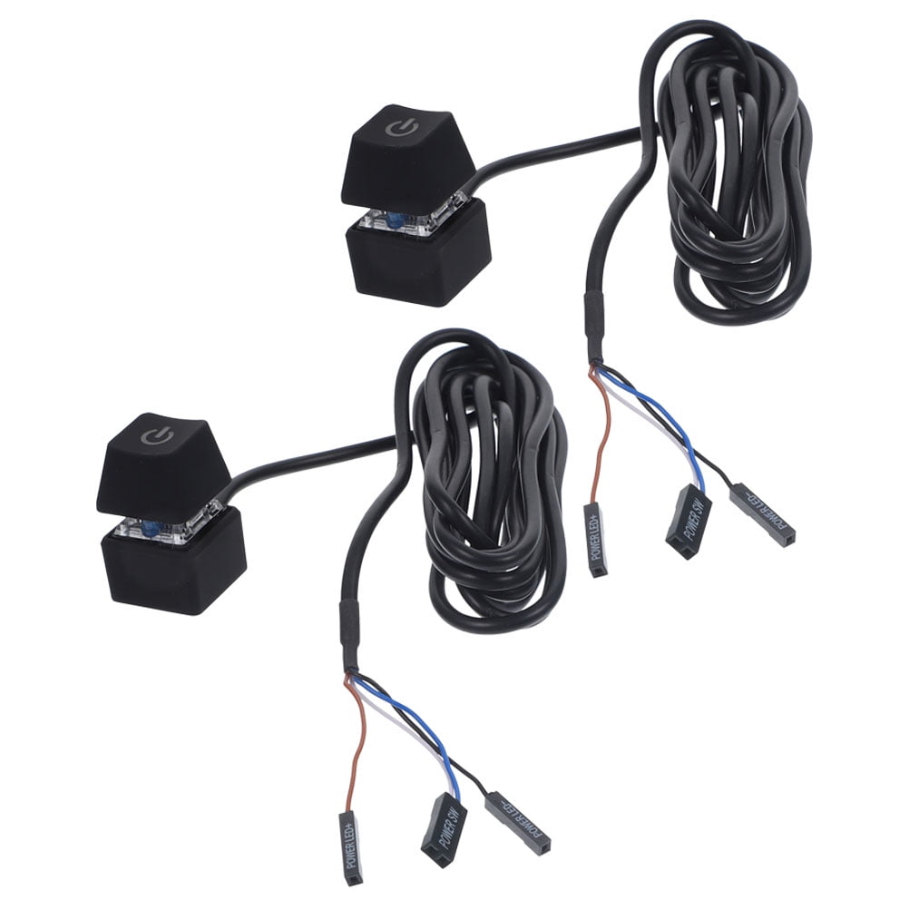 2 Pcs Computer External Computer Power Supplies Cable Power Button LED ...