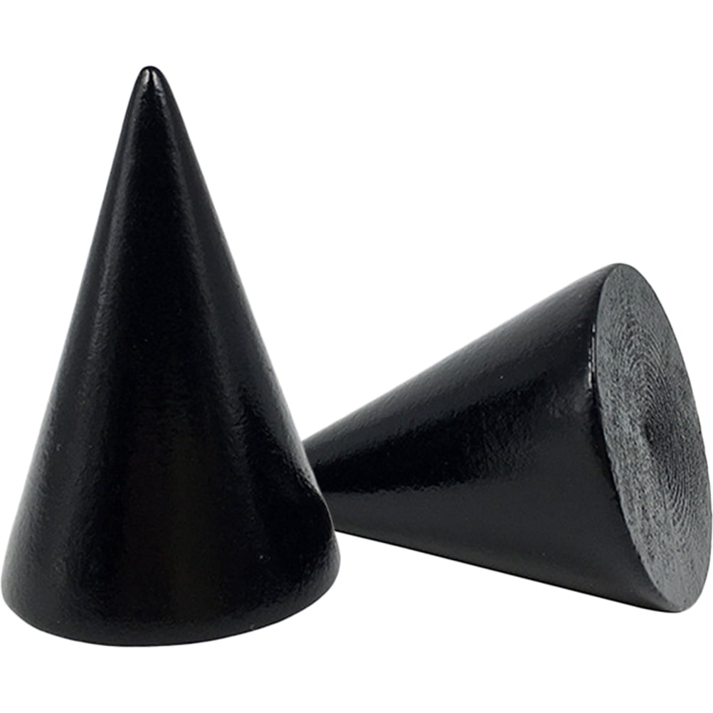 2 Pcs Cone Ring Holder Wooden Display Stand Jewelry Bracket Table Top ...