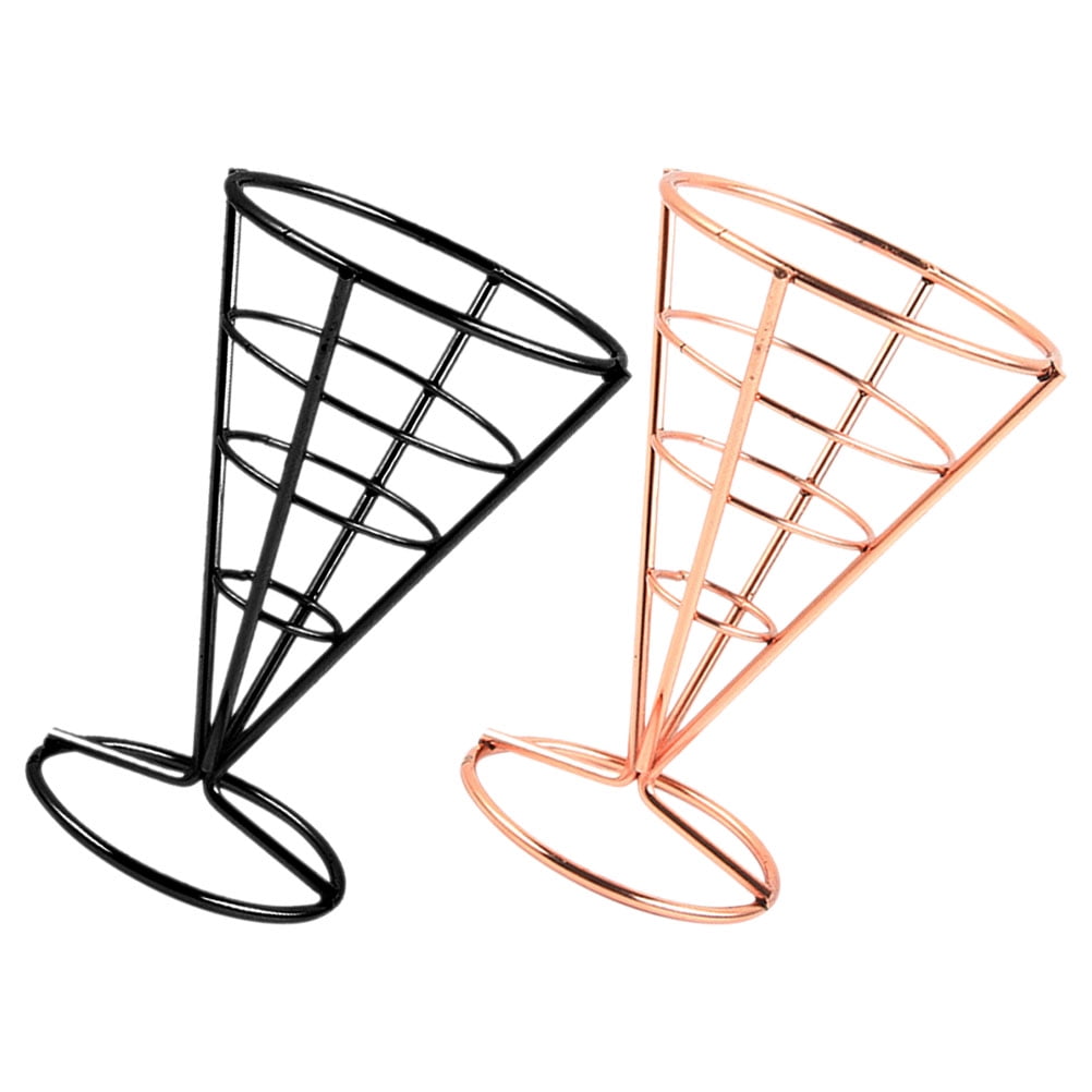 2 Pcs Cone Snack Holder French Fries Hamper Fries Basket Food Display ...