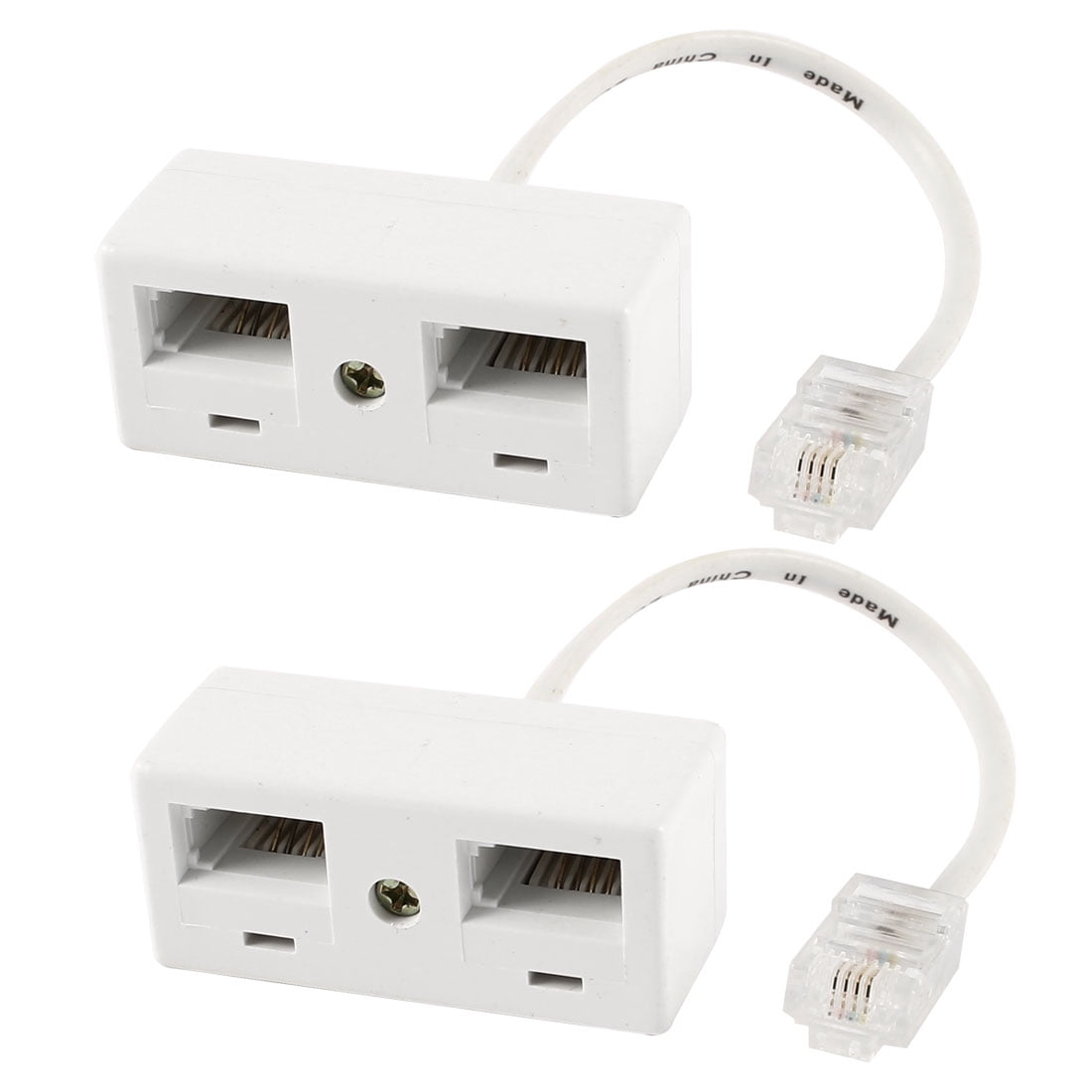 2 Pcs Connector RJ11 6P4C to Dual 6P4C Female - Walmart.com