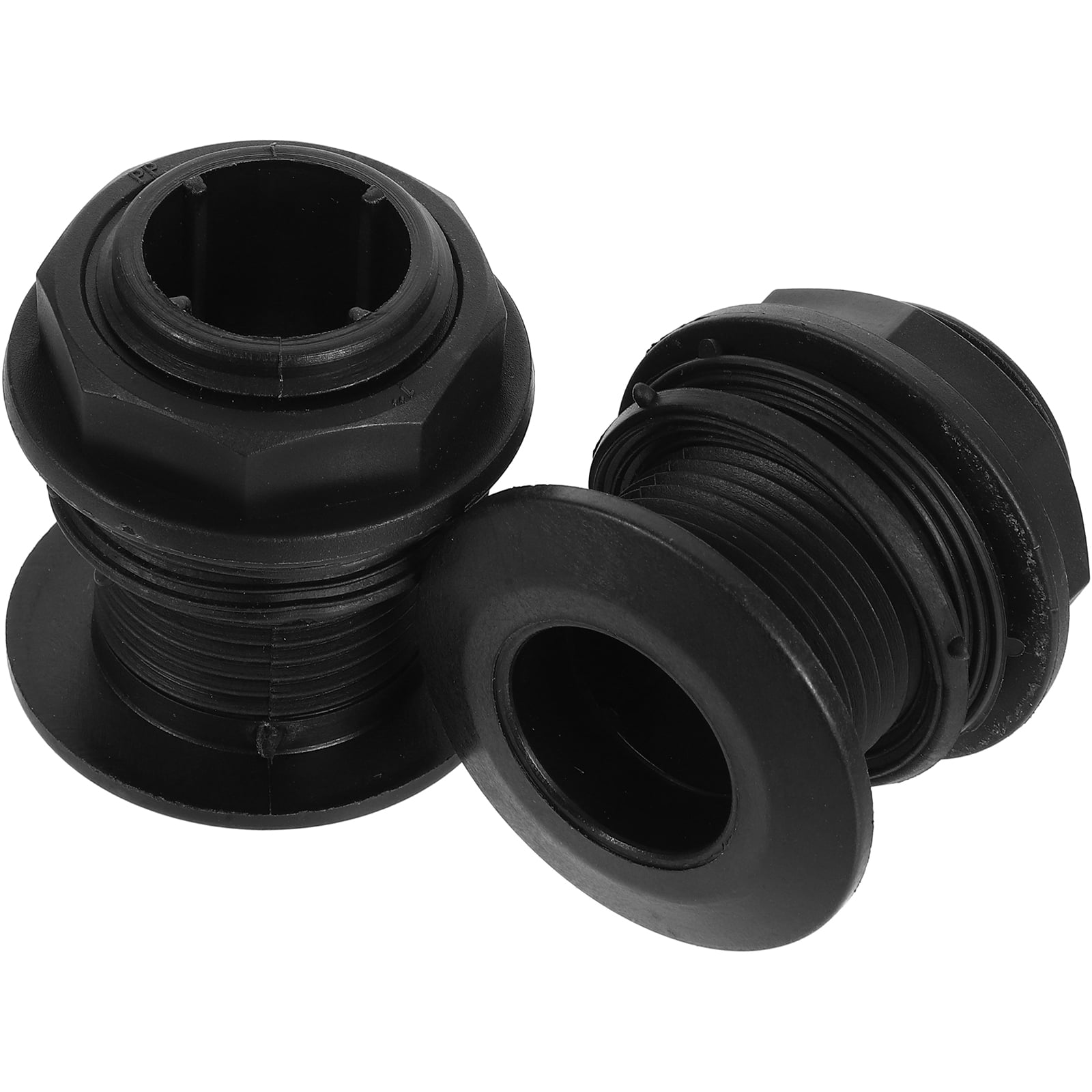 2 Pcs Connector for Water Tanks Pvc Bulkhead Fitting Connectors Black ...