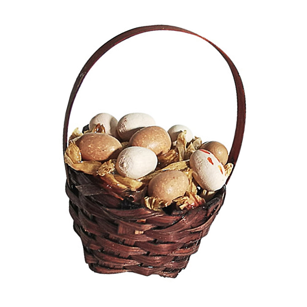 2 Pcs Consumable Keychain Vintage Rattan Basket for Eggs Miniature ...