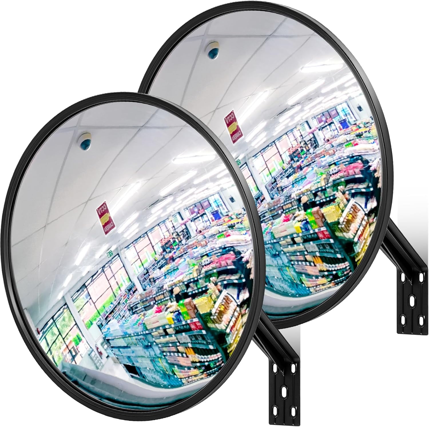 2 Pcs Convex Mirror Acrylic Safety Security Traffic Corner Mirrors ...