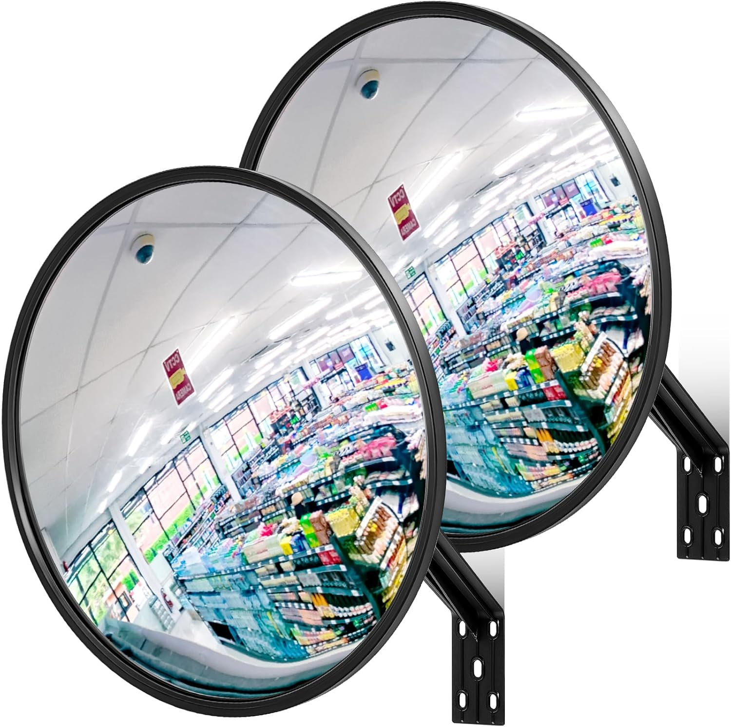 2 Pcs Convex Mirror Acrylic Safety Security Traffic Corner Mirrors ...