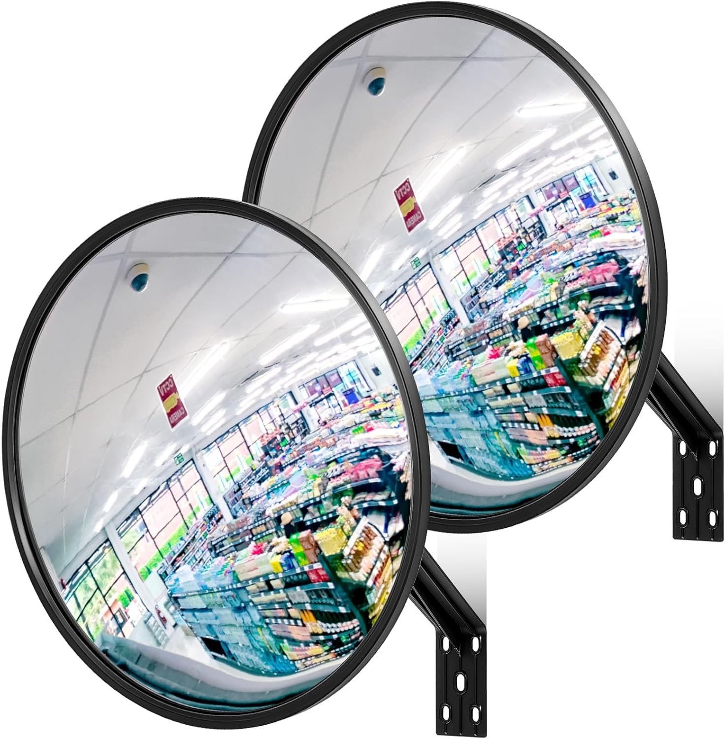 2 Pcs Convex Mirror Acrylic Safety Security Traffic Corner Mirrors ...