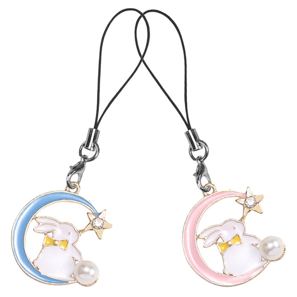 2 Pcs Cool Key Chain Mobile Phone Chain Cellphone Charm Student 9.50X3 ...