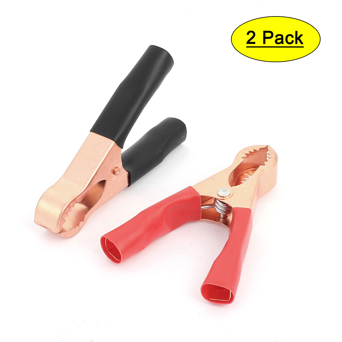 2 Pcs Copper Plated Insulated Car Battery Clips Alligator Clamps 10A ...