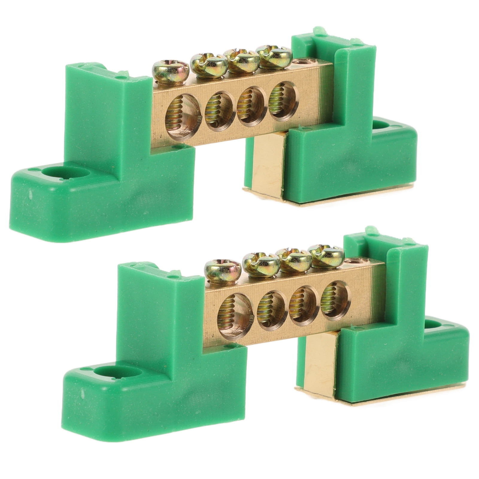 2 Pcs Copper Terminal 4 Terminal Positions Ground Bus Bar Kit Ground ...