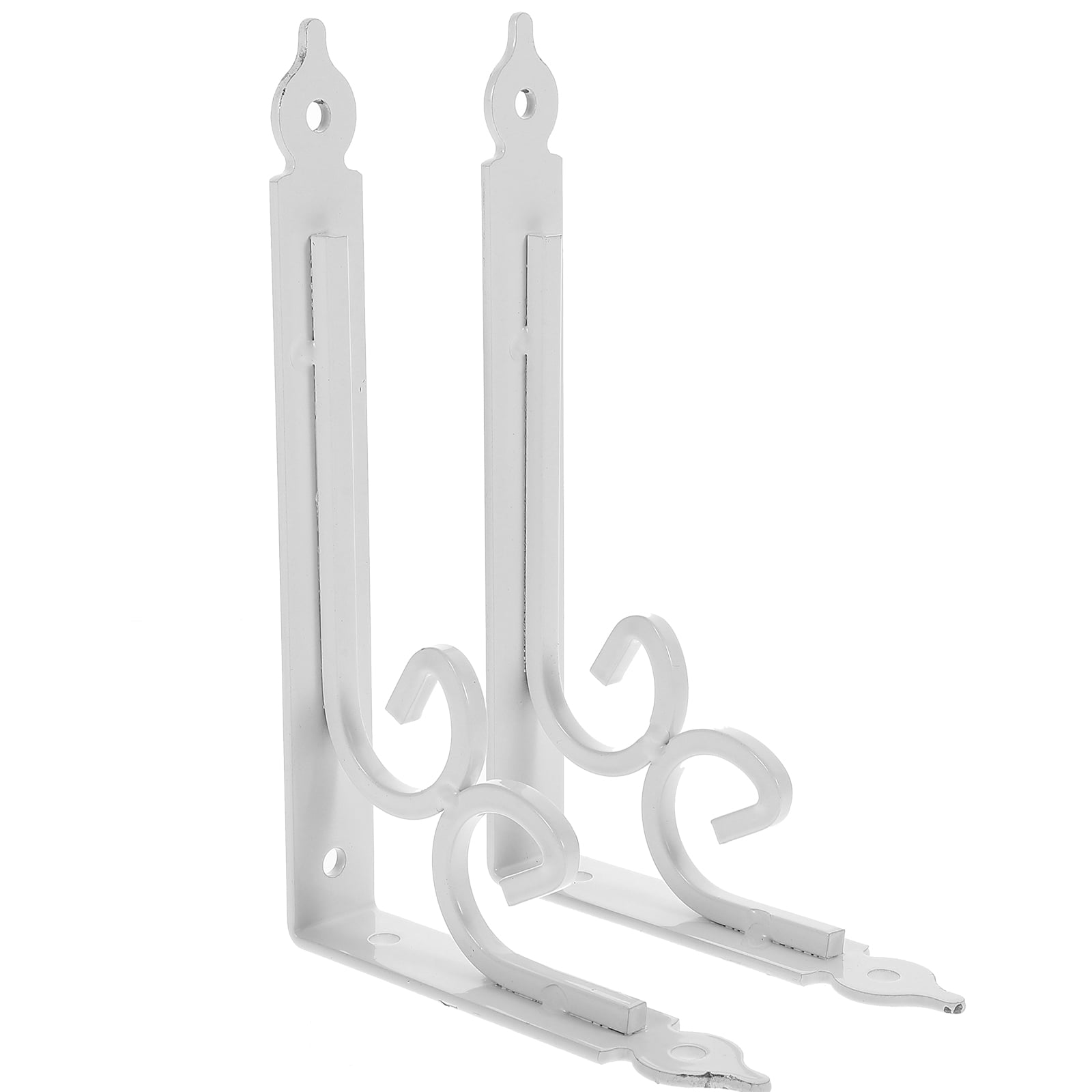 TABLZONE Heavy Duty Floating Shelf Brackets Iron White 2 Pieces Wall ...