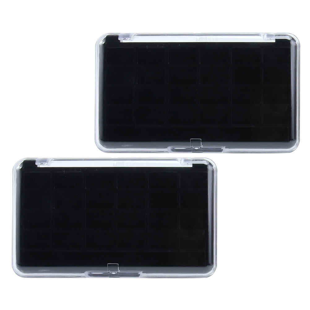 2pcs Black Plastic Makeup Storage Boxes for Eyeshadow Palette Case and ...