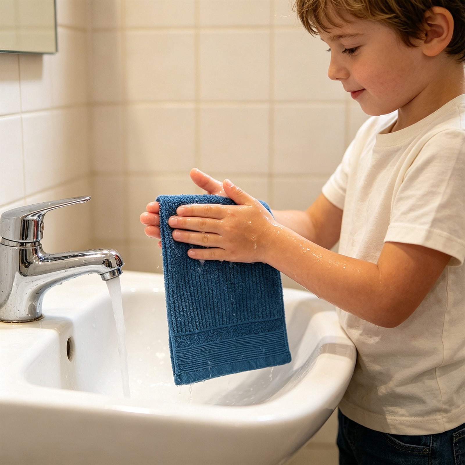 2 Pcs Cotton Hand Towels,Ultra Absorbent Lint-Free Soft Washcloths for ...