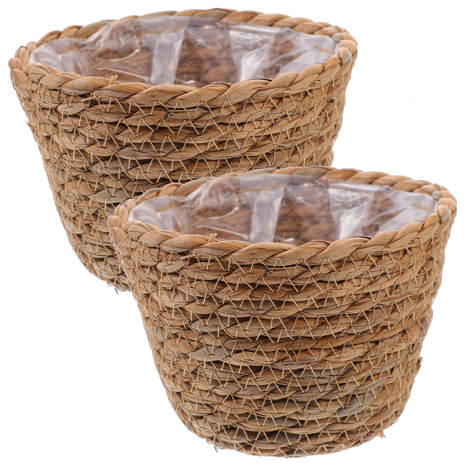 2 Pcs Cotton Rope Plant Pot Picnic Basket Multi-functional Basket ...