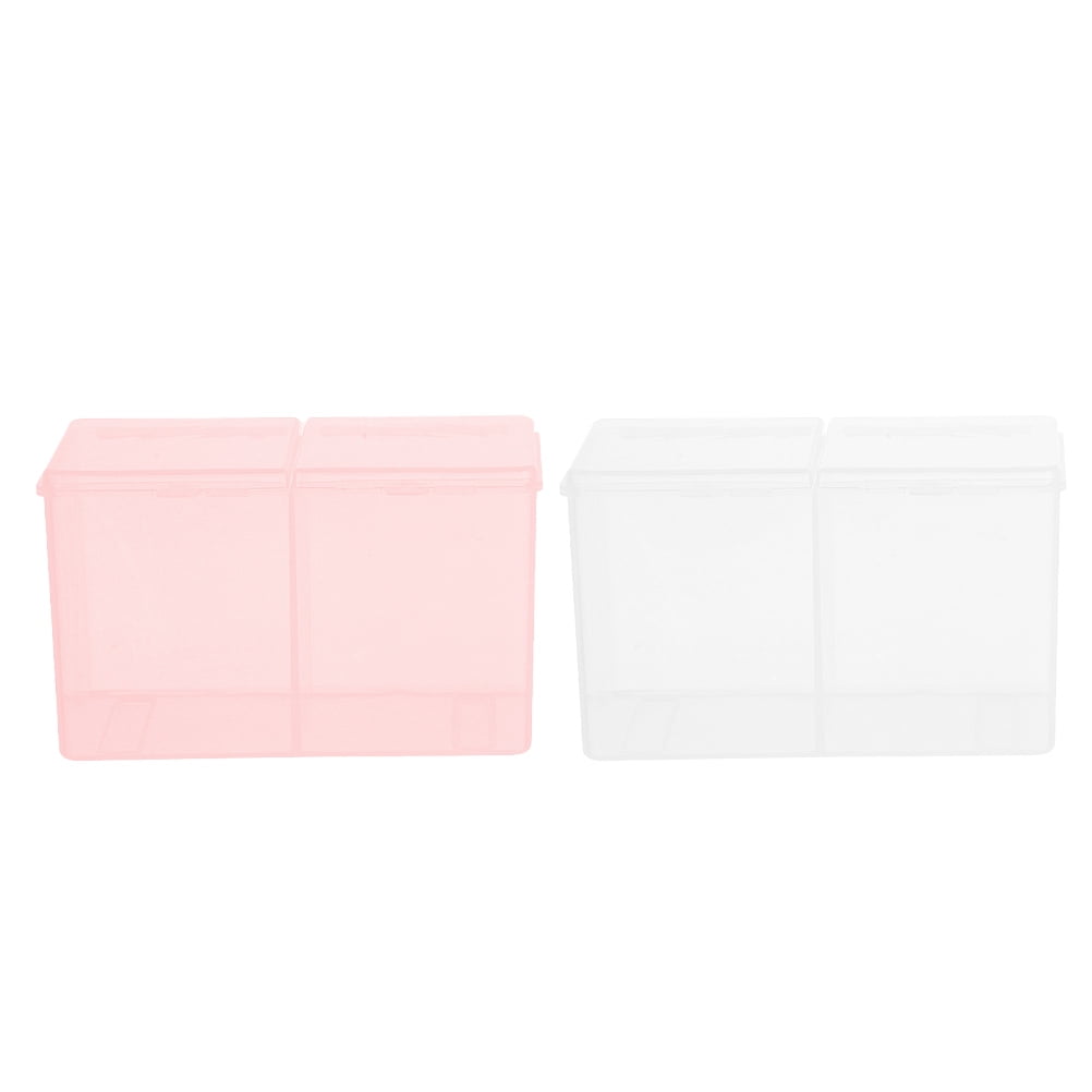 2 Pcs Cotton Swab Storage Box Cotton Pads Vanity Organizer Cotton Pad ...