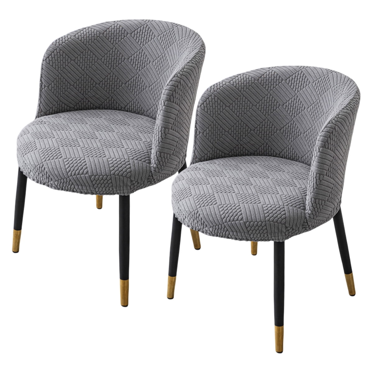 2 Pcs Cover Armchair Round Curved Back Chair Cover Soft Stretch Mid ...